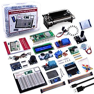 GeeekPi Raspberry Pi Pico W Ultimate Kit with Raspberry Pi Pico W with Headers, Detailed Tutorials, Project Examples, Various Items for MicroPython Programming