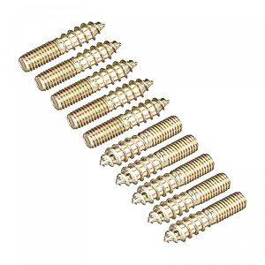 uxcell M5x25mm Hanger Bolts, 12pcs Double Ended Thread Dowel Screws for Wood Furniture