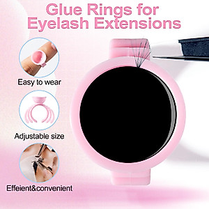 NXJ INFILILA Glue Rings, 300PCS Glue Rings for Eyelash Extensions, Disposable Lash Glue Rings Cup for Eyelash Extension Supplies, Lash Glue Holder Pigment Rings for Lash Supplies