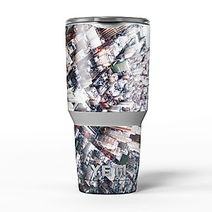 Design Skinz Vintage Aerial Cityscape - Skin Decal Vinyl Wrap Kit Compatible with The Yeti Rambler Cooler Tumbler Cups
