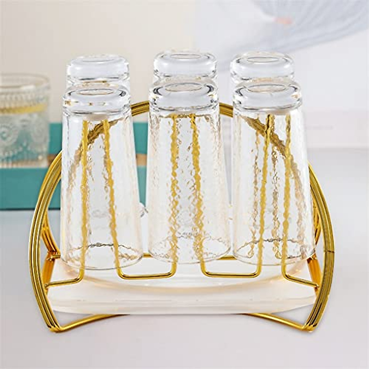 XWOZYDR Glass Water Cup Rack Spin Automatically Drainboard Drying Drainer Mug Holder Stand Home Kitchen Storage Organizer