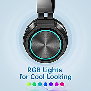 Picun B12 Wireless Bluetooth Headphones,HD Stereo Sound Over Ear Headphones with Built-in Microphones, Deep Bass 20 Hours Playtime, Fast Charge Bluetooth 5.2 Headset for Adults, School, Travel, Black