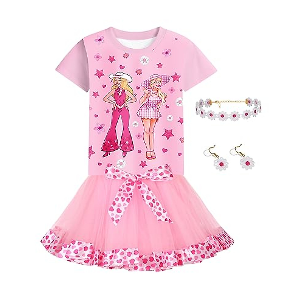 QUJQOM Costume Outfit Girls Kids Birthday Princess Tutu Dress with Necklace Earring QM032XL