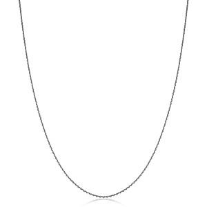 Kooljewelry 14k White Gold 0.8 mm Diamond-cut Cable Chain Necklace (18 inch)