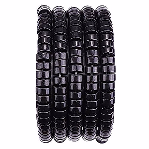 BEADIA Natural Black Onyx Spacer Beads Caps Loose Semi Gemstone for Beading Jewelry Making 6mmx3mm 38cm