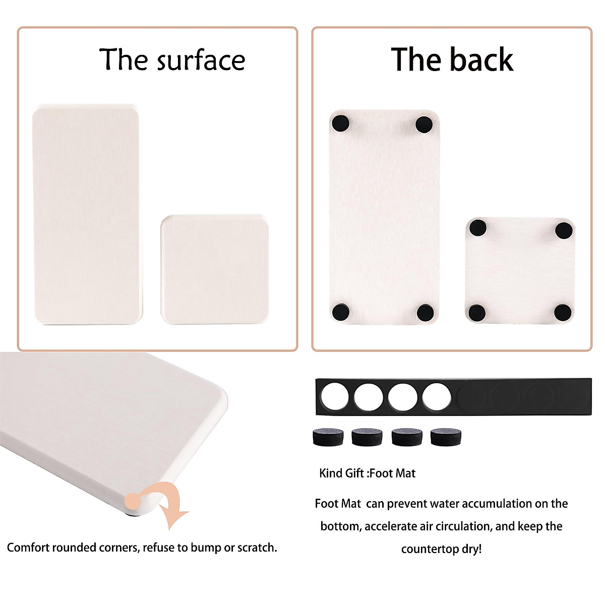 NiuYichee Set of 4 Water Absorbent Diatomite Tray, diatomaceous Earth Kitchen soap Dish,Hand soap Holder, Water Absorbing Stone Used for Plants & toiletries in The Modern Home