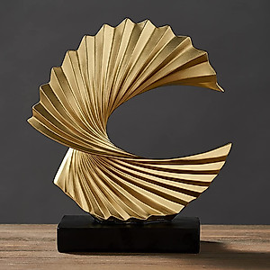 Resin Crafts Art Ornament Abstract Figurines Sculpture Desk Table Statue for Home Bedroom Living Room Garden Office - Golden