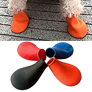 hionre 4 Pcs Dog Boots Non-Slip Water-Proof Dog Rain Shoes for Dogs,Puppy Shoes Dog Boots for Small Medium Large Dogs Red S