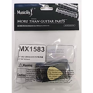 Musiclily Pro Active Guitar Bass 9-Volt Battery Box Case Holder Compartment Cover, Black