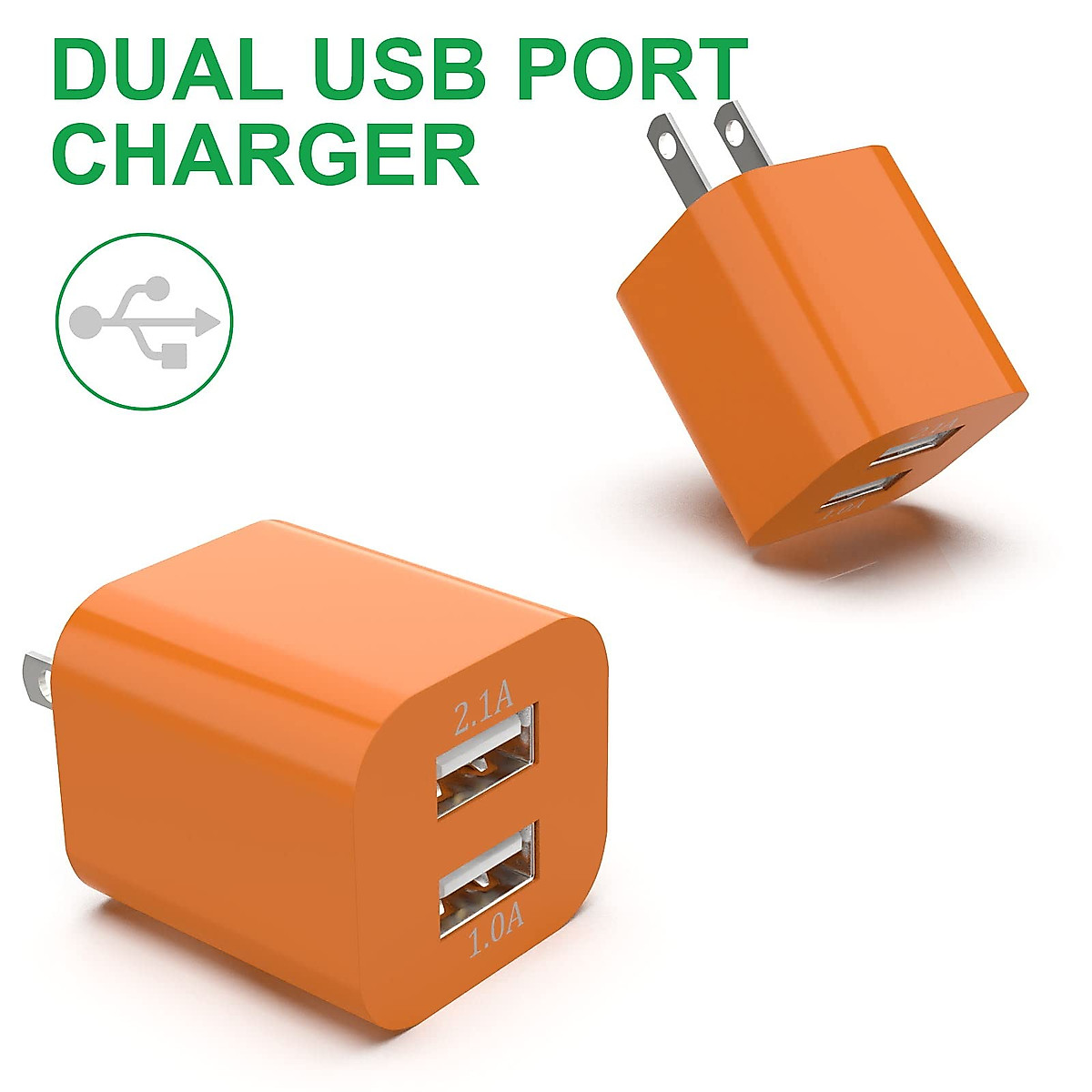 Xivip Replacement Charge 4 Charging Cord Charger Adapter Compatible with JBL Charge 4, JBL Charge 5, JBL Flip 4, JBL Flip 5, JBL Pulse 4, JR POP, Endurance Peak Wireless Speakers, Orange, 3.3ft