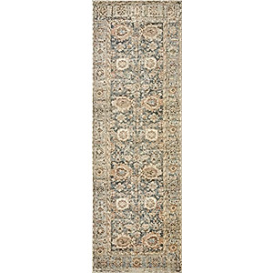 Loloi II Margot Collection MAT-03 Ocean/Spice, Traditional 7'-6" x 9'-6" Area Rug
