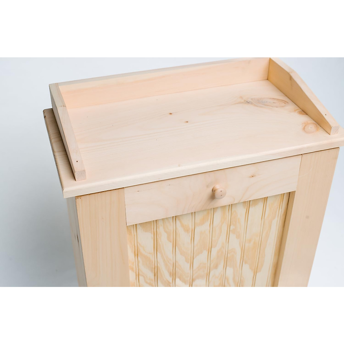 Country Barn Single Tilt-Out Single Trash Cabinet: Efficient and Stylish Trash Cabinet Crafted from Unfinished Pine Wood, is Designed to Hold one13-gallon, Ideal Garbage Can Cabinet