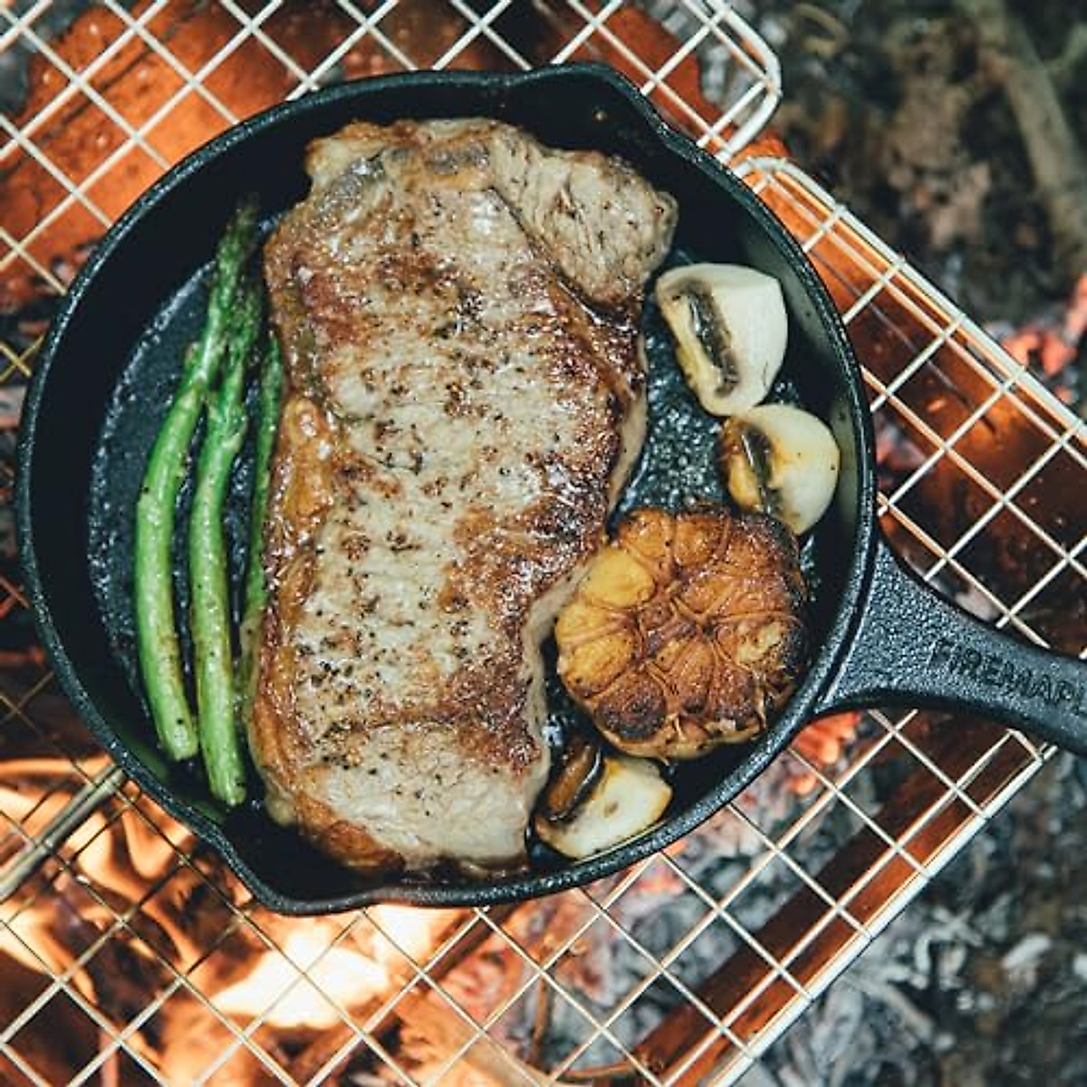 Fire-Maple Blackhawk 6" Cast Iron Skillet - Non-Stick Frying Pan with Even Heat Distribution for Bushcraft,Camping and Home Uses- Portable, Easy Storage - 600ml Capacity
