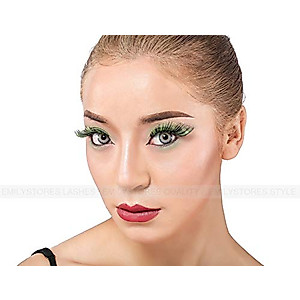 EMILYSTORES Green Fortune Teller Costume Halloween Eye Lashes For Party Looking1 Pairs