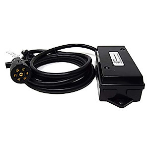 BEST CONNECTIONS 7 Way Plug Inline Trailer Wire Kit (8 Feet) with 7 Gang Junction Box - 14 Ga. 7 Pin Wire - Heavy Duty, Durable, Weatherproof Trailer Cable for RV Trailers and Campers - 8 Ft.