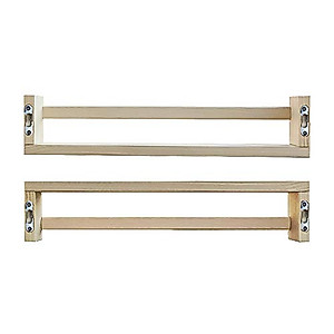 CRAZYMOTO 4 Pack Kids Bookshelf Naturel Wood Floating Nursery Bookshelf Wall Shelves, Baby Kid's Nursery Room Decor,Bathroom, Kitchen Spice Rack, or Book Shelf Organizer Cosmetic Storage