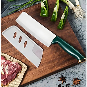 DESIAR Ceramic Knife 6.5 inch Vegetable Knife for Kitchen+Sharp Chopping Knife +Ceramic Cutting Knives with Sheath Cover+Easy To Clean Chef Butcher Knife With Gift Box (green)