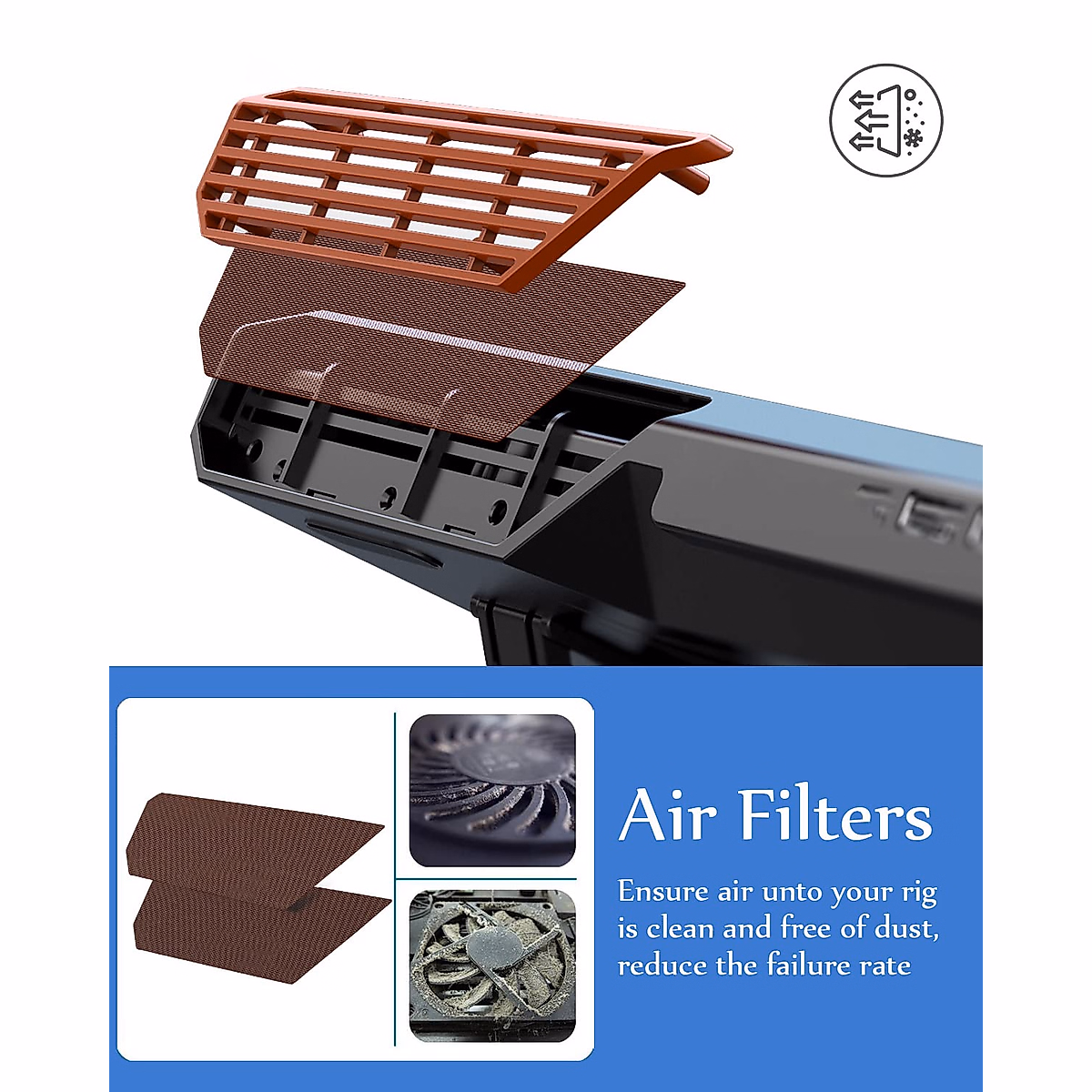 2022 Upgrade Laptop Cooling Pad 15.6-17.3 Inch, AIMIUZI RGB Gaming Laptop Cooler with Powerful Turbo-Fan 3200 RPM, 12 Modes Light, 7 Height Stands, Ergonomic Design, 2 USB Ports, Dust Filter