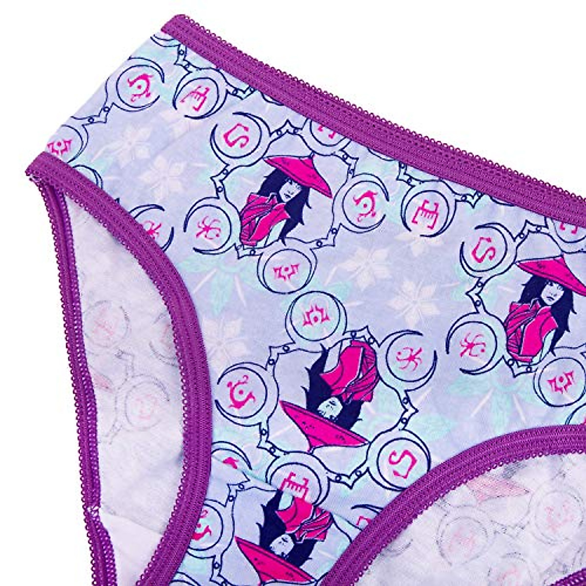 Disney Girls' Amazon Exclusive 10-PK Raya 100% Combed Cotton Panties with Sisu, Tuk and More in Sizes 4, 6 and 8, 10-Pack