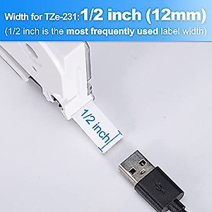 Labelife 6-Pack Replacement for Brother P Touch TZe Label Maker Tape 12mm 0.47 Inch Laminated Color JM Label Tape TZe-231 JM-231 for Label Maker D210S, P3100D and Brother Ptouch PT-D210 PT-H110 PTD600