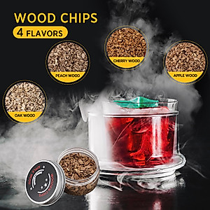 Tuffen Cocktail Smoker, Wood Chips Smoke Infuser, Smoking Gun Food Smoker, Portable Cold Smoke Generator for Drinks and Food, Gifts for Men Dad, Mom, Husband, and Cooking Enthusiast