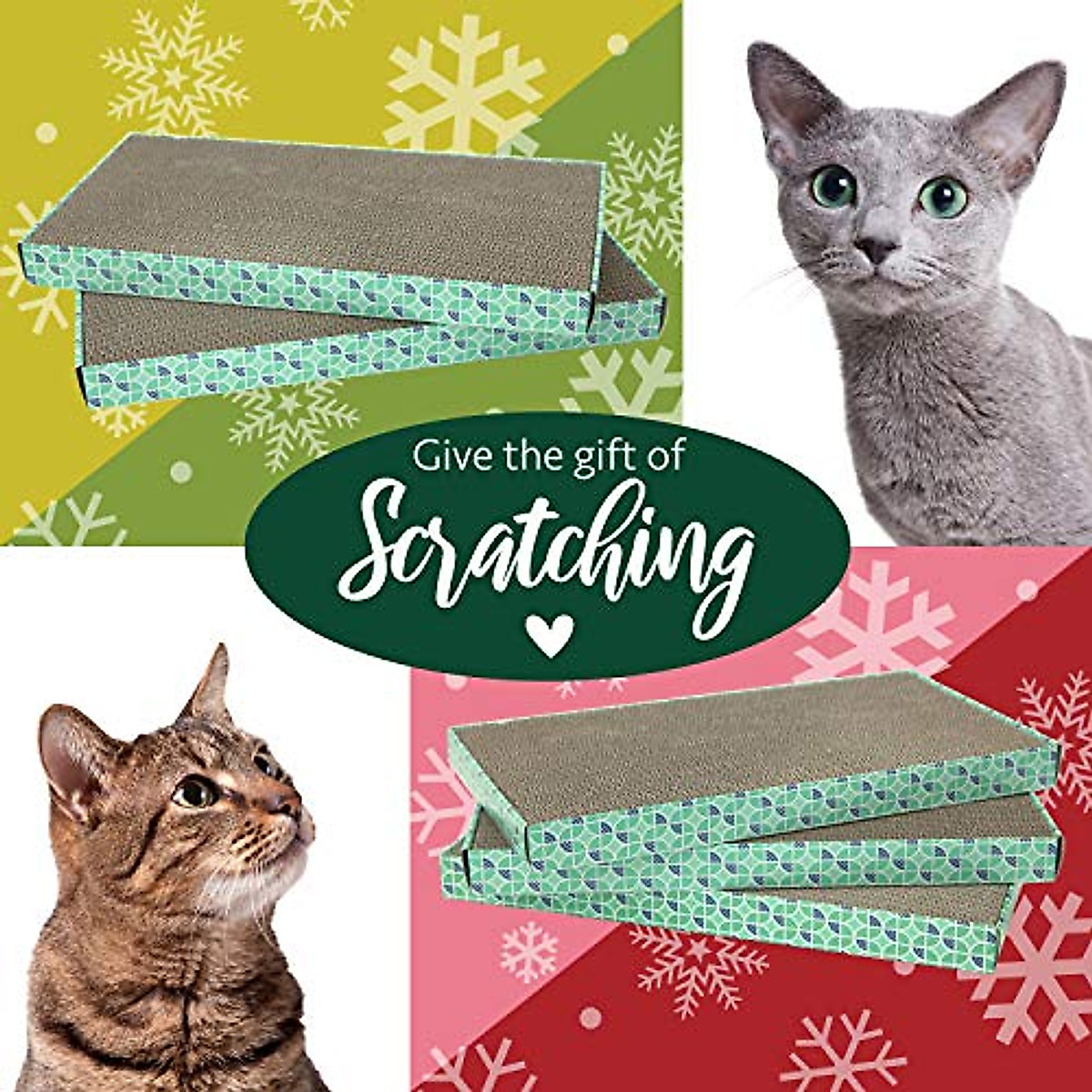 Kitty City XL Wide Corrugate Cat Scratchers 3 Pieces, Cat Scratching, Cat Scratch Pad, Door Clips