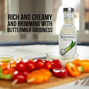 BRIANNAS - Home Style Classic Buttermilk Ranch Dressing – Fine Salad Dressing made with Premium Ingredients - Gluten Free, Kosher, & Low Sugar Dressing - 12 oz. Bottle