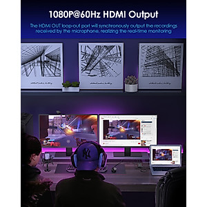 LENTION USB 3.0 HDMI Video Capture Card,1080p60 HD Video Streaming and Game Capturing, HDMI Passthrough, Work with OBS, Xbox, PS4, Switch for Live Broadcast, Gaming, and Recording(V90,Black)