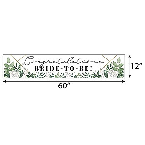 Big Dot of Happiness Boho Botanical Bride - Greenery Bridal Shower and Wedding Party Decorations Party Banner