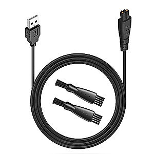 uijino USB Charging Cable Compatible with Remington Shaver XR7000, 5V Charger for Remington HC4250 HC5870 HC5950 PF7500 PF7600 PF7855 PG6250 PG6255 PG6171 XR1400, 2 Cleaning Brush, 3.9ft Power Cord