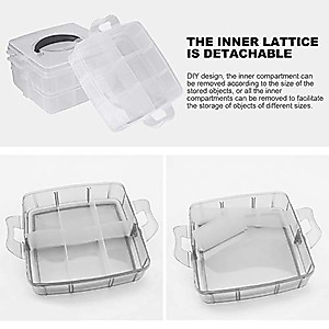 Beaupretty 3pcs318 Diy Embroidery Containers White Compartment Accessories, Divider Lids Small for Layers Case, Bins Inch Polish- X Tapes, Organizer Stackable Tools and Handle Case