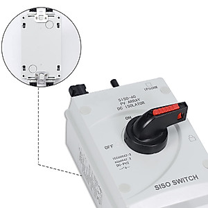 SolarEnz Solar Combiner Box 32A PV DC Isolator Switch DC Disconnect With Solar Connector Waterproof IP66 for RVs, Boats, and Off/On-Grid Solar Power System, Residential, Commercial Solar Installations