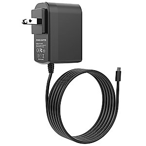 Fast 2.6 amp Charger for Nintendo Switch and USB Type C Devices – AC Power Adapter for Pro Controller and Joycon Charging Stand (Including TV Mode) with 5.9' Attached Cable
