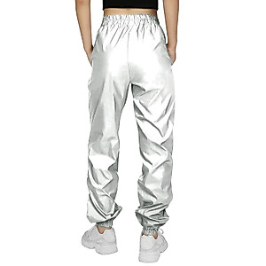 HDE Reflective Joggers Pants for Women High Visibility Jogger Windbreaker Pant Gray - S