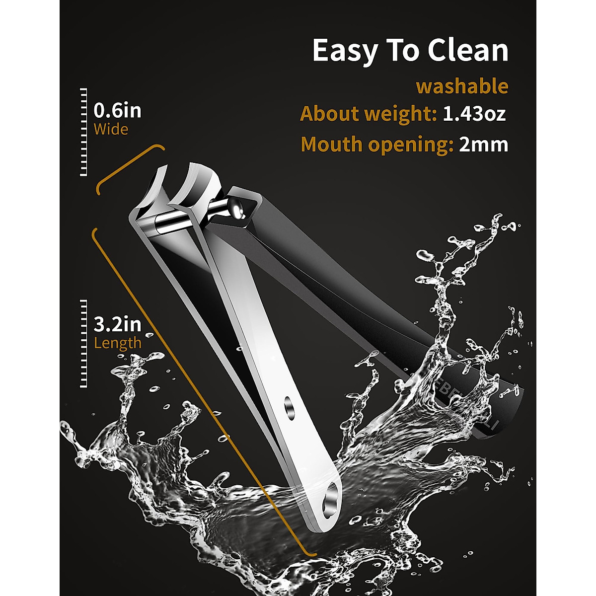 EBEWANLI Toenail Clippers for Thick Nails, 17mm Wide Jaw Opening Extra Large Toenail Clippers for Seniors Thick Toenails or Tough Fingernail, Heavy Duty Thick Toenail Clippers for Men, Women, Adult