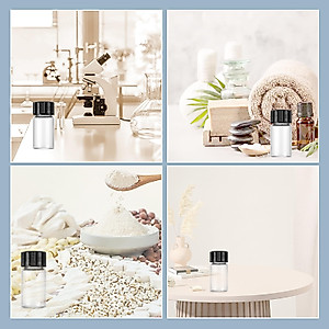 JIUWU 20pcs 3ml Glass Bottles with Cap Transparent Clear Empty Plastic Bottles Jars