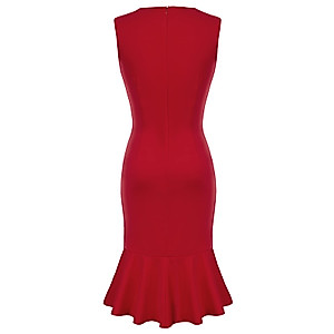 GRACE KARIN Womens Bodycon Dress Slim Fit Cross Over Fishtail Sheath Pencil Dress