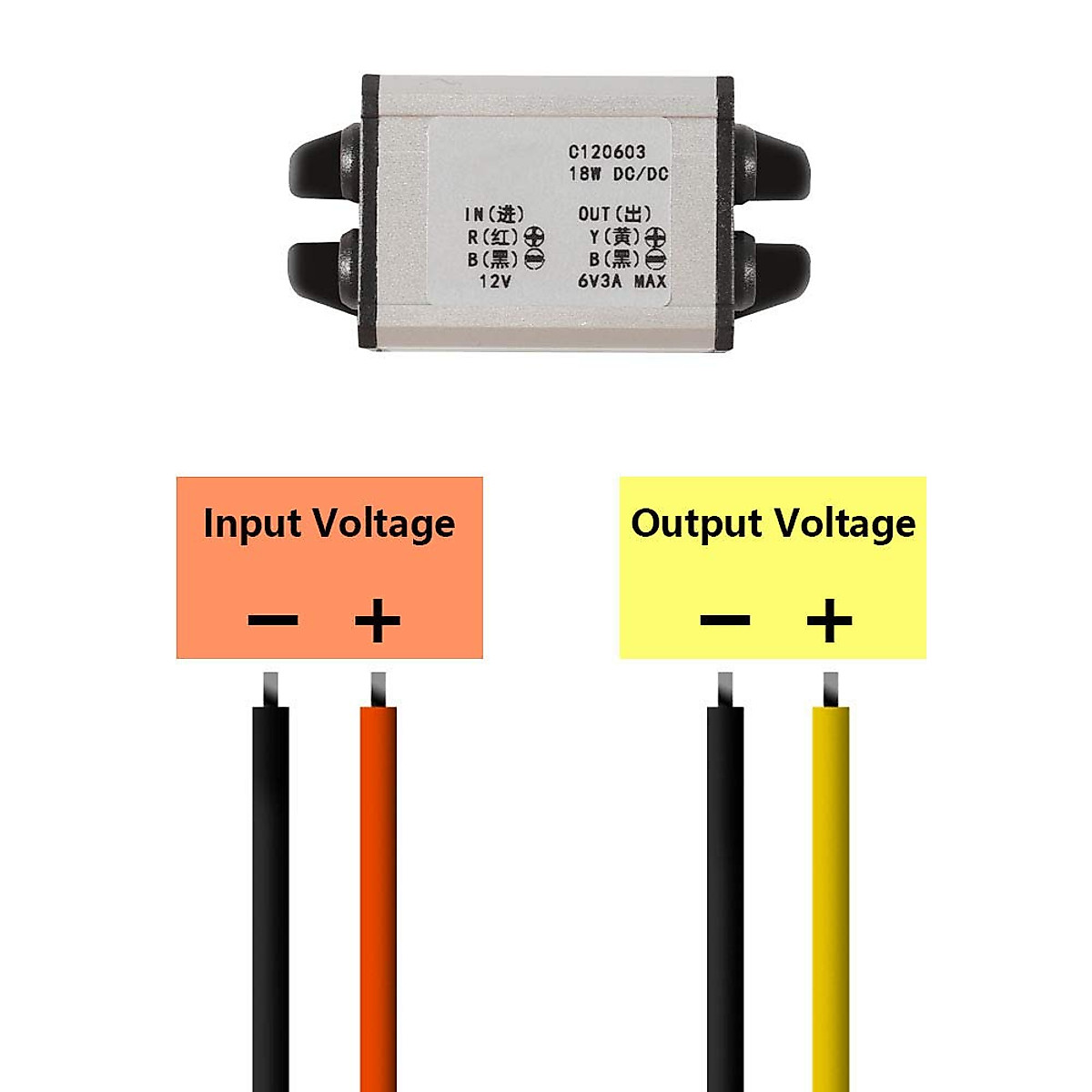 Dorhea 12V to 6V Car Power Voltage Converter DC 9V-22V 12V to DC 6V Buck Voltage 3A 18W Waterproof DC Step Down Volt Module Power Supply Board Compatible with Car Vehicle Automotive LED Display Radio