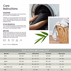 Tafts Duvet Cover Set, King Size - 100% Viscose Duvet Set - 400TC Duvet & 2 Pillow Shams - 3 Pieces - Silk Feel, Cooling, Anti-Static (Cool White)