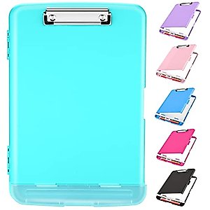 Sooez Clip Boards 8.5x11 with Storage, High Capacity Storage Clipboard, Nursing Clipboard Folder with Pen Holder, Heavy Duty Plastic Clipboard with Low Profile Clip, Clipboard Binder for Teacher, Work