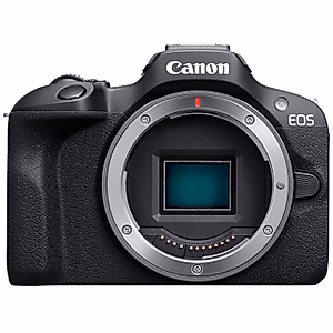 Canon EOS R100 Mirrorless Camera with 18-150mm Lens + 55-210mm Lens +64GB Memory Card, Case, Hood, Grip-Pod, Filter Professional Photo Bundle (Renewed)