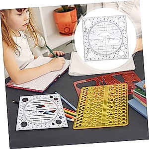3 Pcs Drawing Millions of Feet Patchwork Ruler Circle Stencil Interior Design Ruler Clear Quilters Ruler Quilting Stencils Geometric Drawings Templates Plastic Plotter Round Child