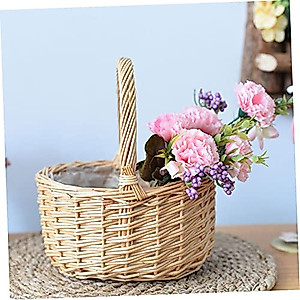 ABOOFAN 3pcs for Vintage Multi-Function Holder Plastic Home Egg Rattan Candy Gift Wedding Braided Storage Willow Baskets Hunting Eggs Basket Picking Party Household Flower Handmade Style