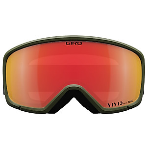 Giro Ringo Ski Goggles - Snowboard Goggles for Men, Women & Youth - Trail Green Cloud Dust Strap with VIVID Ember Lens