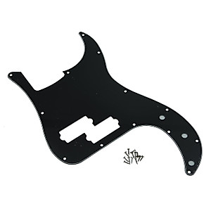 KAISH 13 Hole P Bass Style Pickguard PB Scratch Plate Bass Pickguard for USA/Mexico Precision P Bass Black 3 Ply