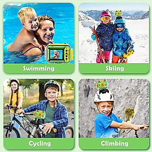 AILEHO Kids Camera - Underwater Camera for Kids Girls Boys, Waterproof Digital Camera, Toddler Toys Kids Selfie Video Camera Recorder for Birthday for Girls Boys Age 3-12 (Green)