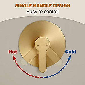 Holispa Gold Tub Shower Faucet, Shower Faucet Set with 8-Inch Rainfall Shower Head and Tub Spout, Shower Tub Faucet Set Complete (Included Shower Valve), Tub Shower Trim Kit, Brushed Gold