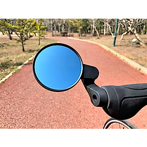 MEACHOW 2022 New Bar End Bike Mirror, 80mm Crystal UHD Automotive Grade Glass Lens E-Bike Mirrors, Scratch Resistant, Safe Rearview Mirrors, (Silver Left Side) ME-021LS