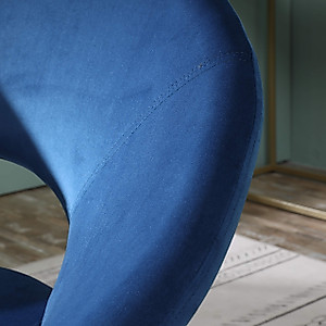 Roundhill Furniture Slatina Silky Velvet Upholstered Accent Chair with Gold Tone Finished Base, 25D x 28W x 31.5H in, Blue