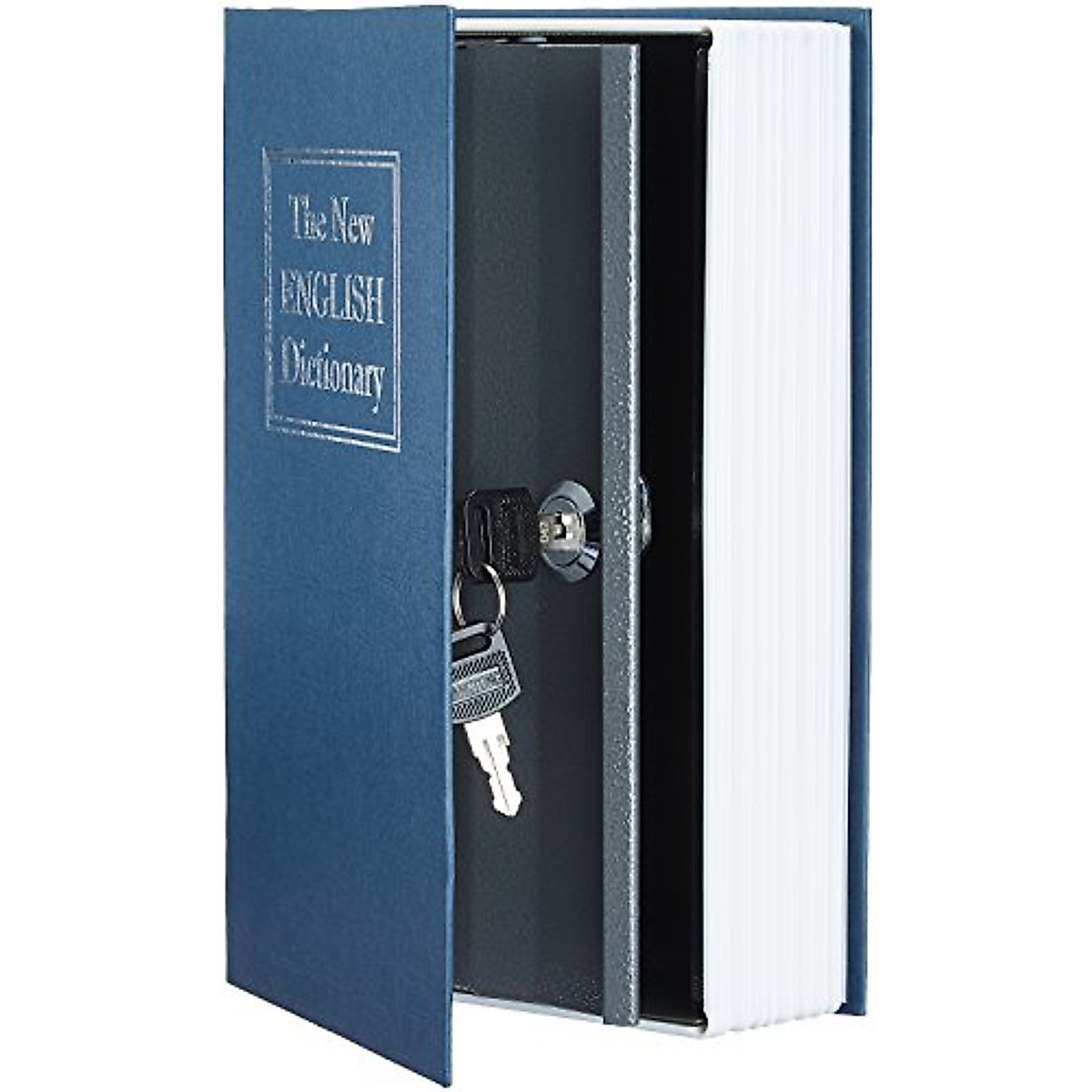 Amazon Basics Book Safe, Key Lock, Blue